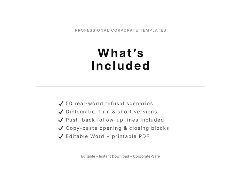 50 Polite Refusal Email Templates | Corporate Scripts (PDF & Word ...