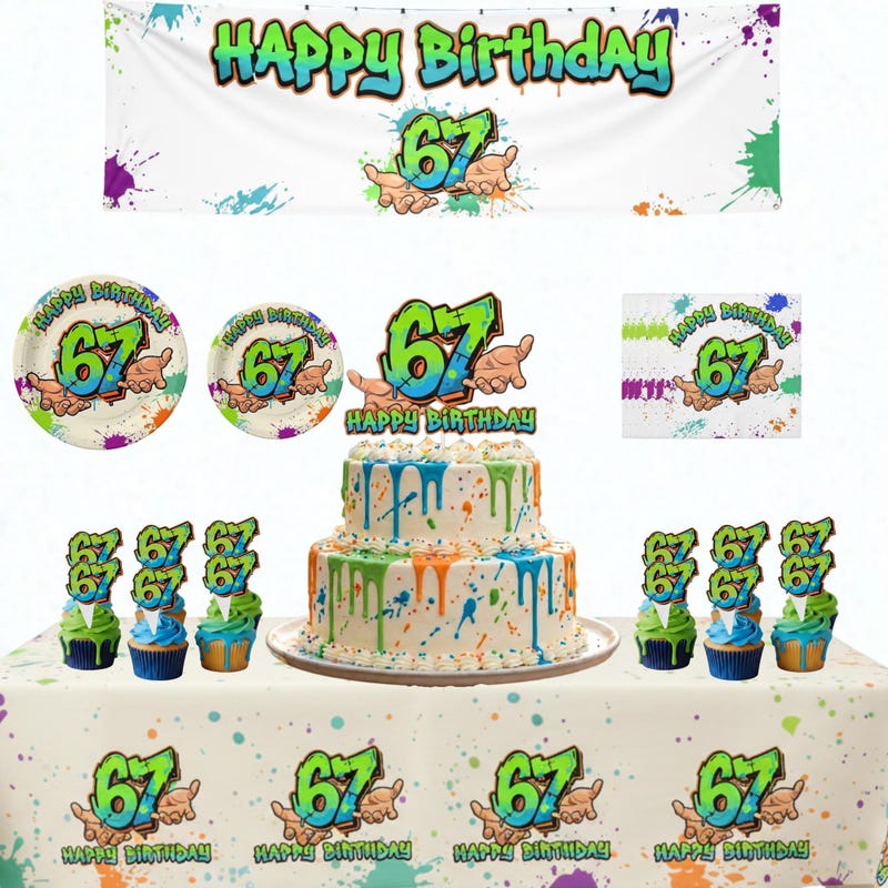 67 Birthday Cake - Etsy