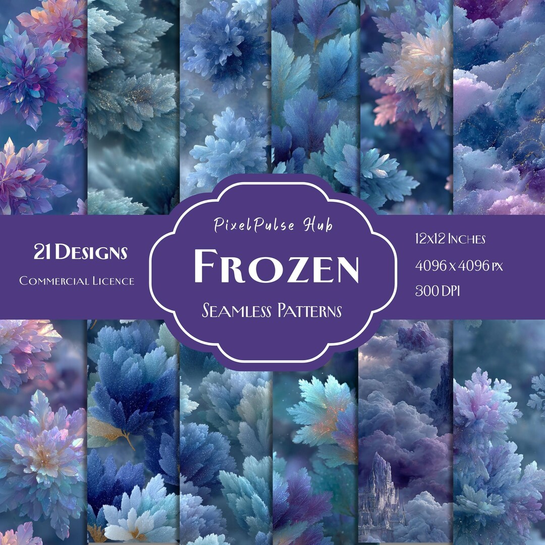 Frozen Seamless Patterns | Winter Scrapbooking Paper (PDF File) - Etsy