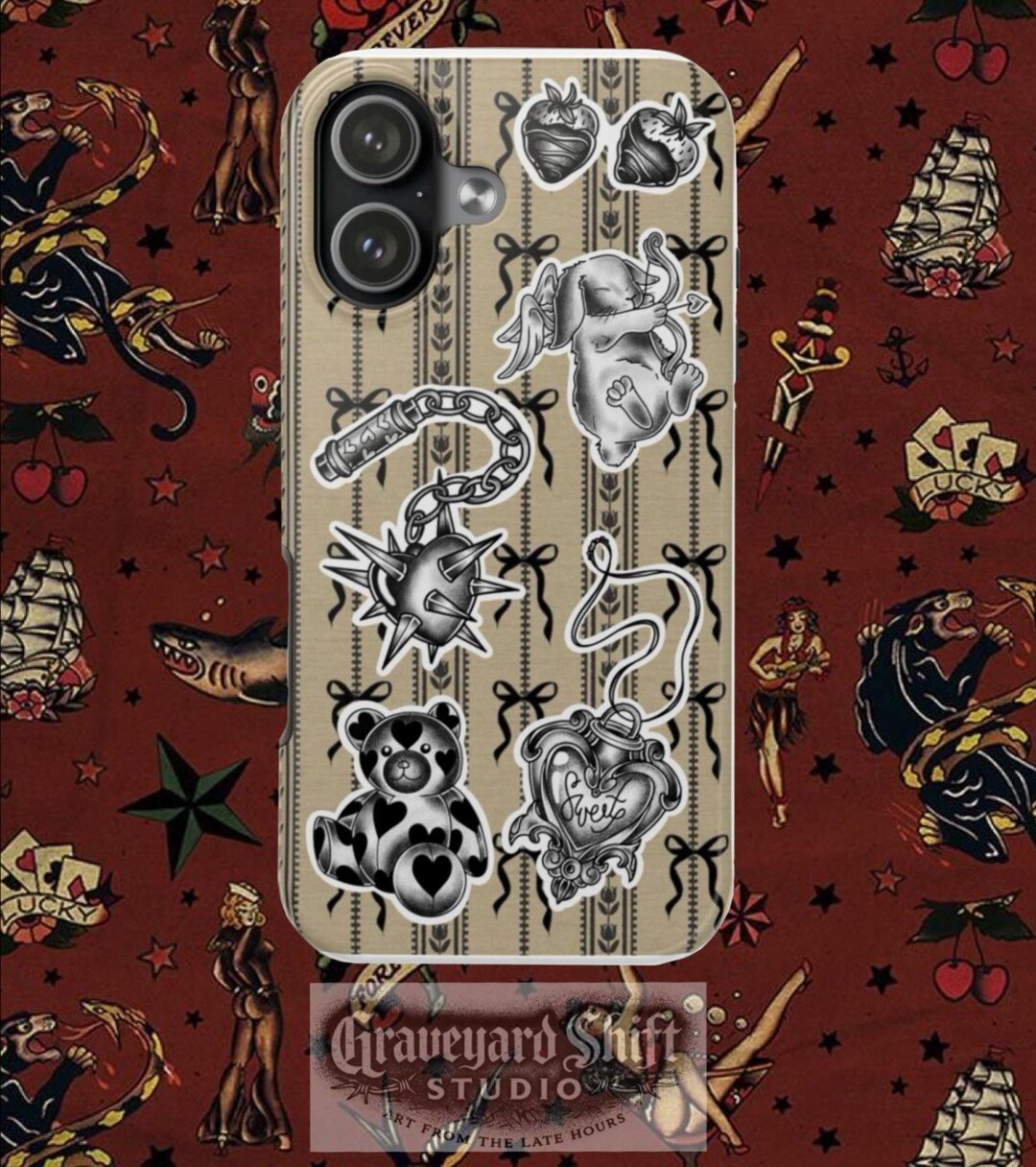 Vintage Flash Tattoo Phone Case | Tattoo Flash iPhone Case, Retro ...