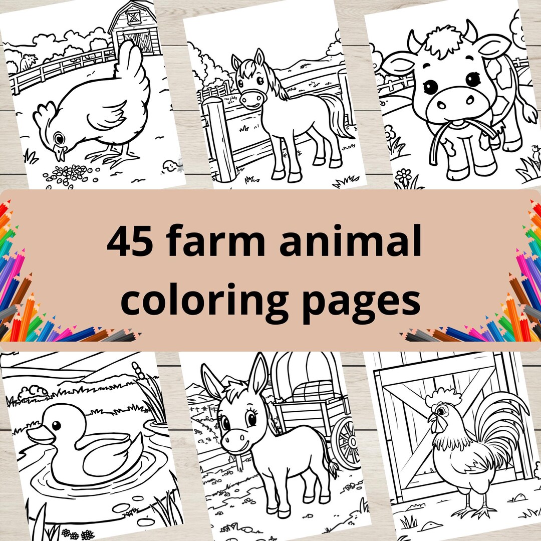 45 Farm Animal Coloring Pages for Kids – Printable Coloring Book ...
