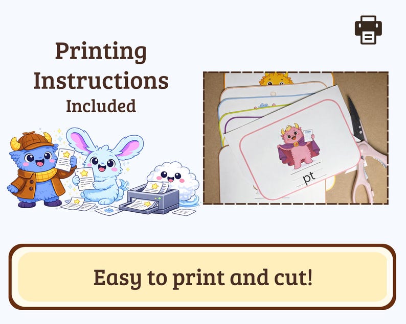Monster Phonics Flashcards Set 3 – Beginning Blends (PDF Pattern) - Etsy