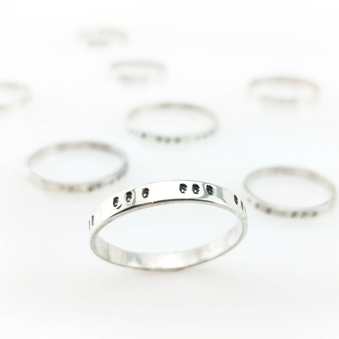 Micro/mini Stamped Sterling Silver "666" Ring - Etsy