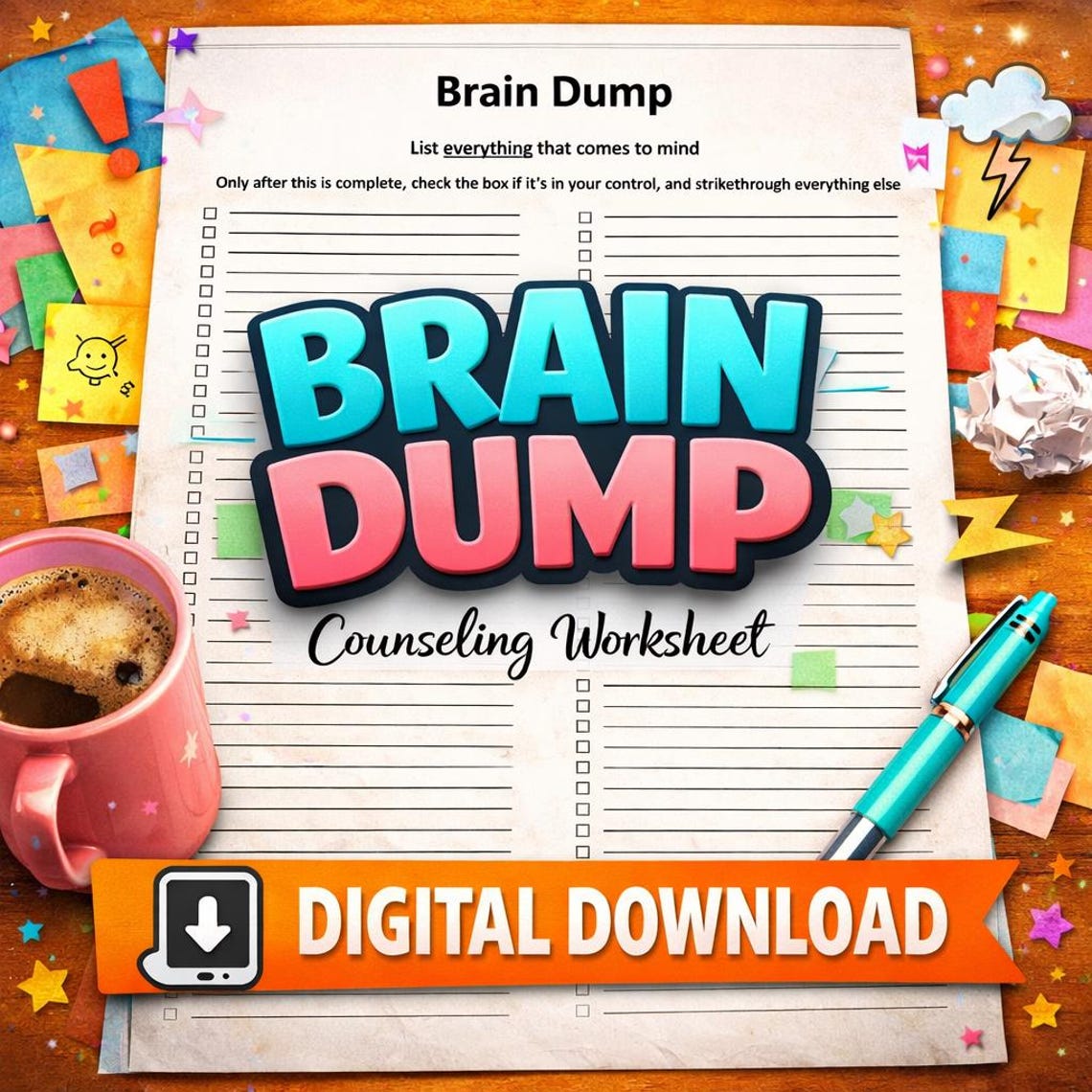 Brain Dump Worksheet - Etsy