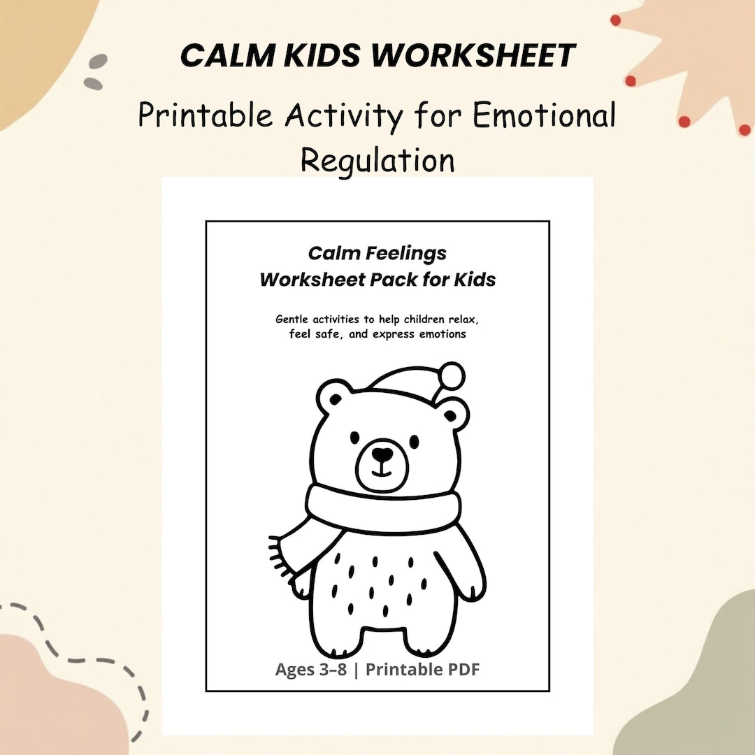 Calm Down Worksheet for Kids | Mindfulness & Emotional Regulation ...