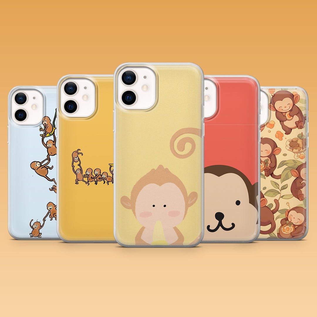 Monkey Phone Case Cute Monke Art Cover for iPhone 17, 17pro, 16, 15, 14 ...