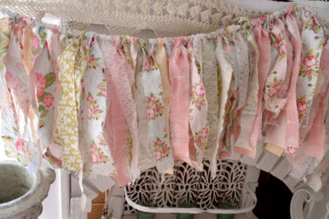 CUSTOM Tattered Torn Garland, Home Decor Handmade, Cottage, Romantic ...
