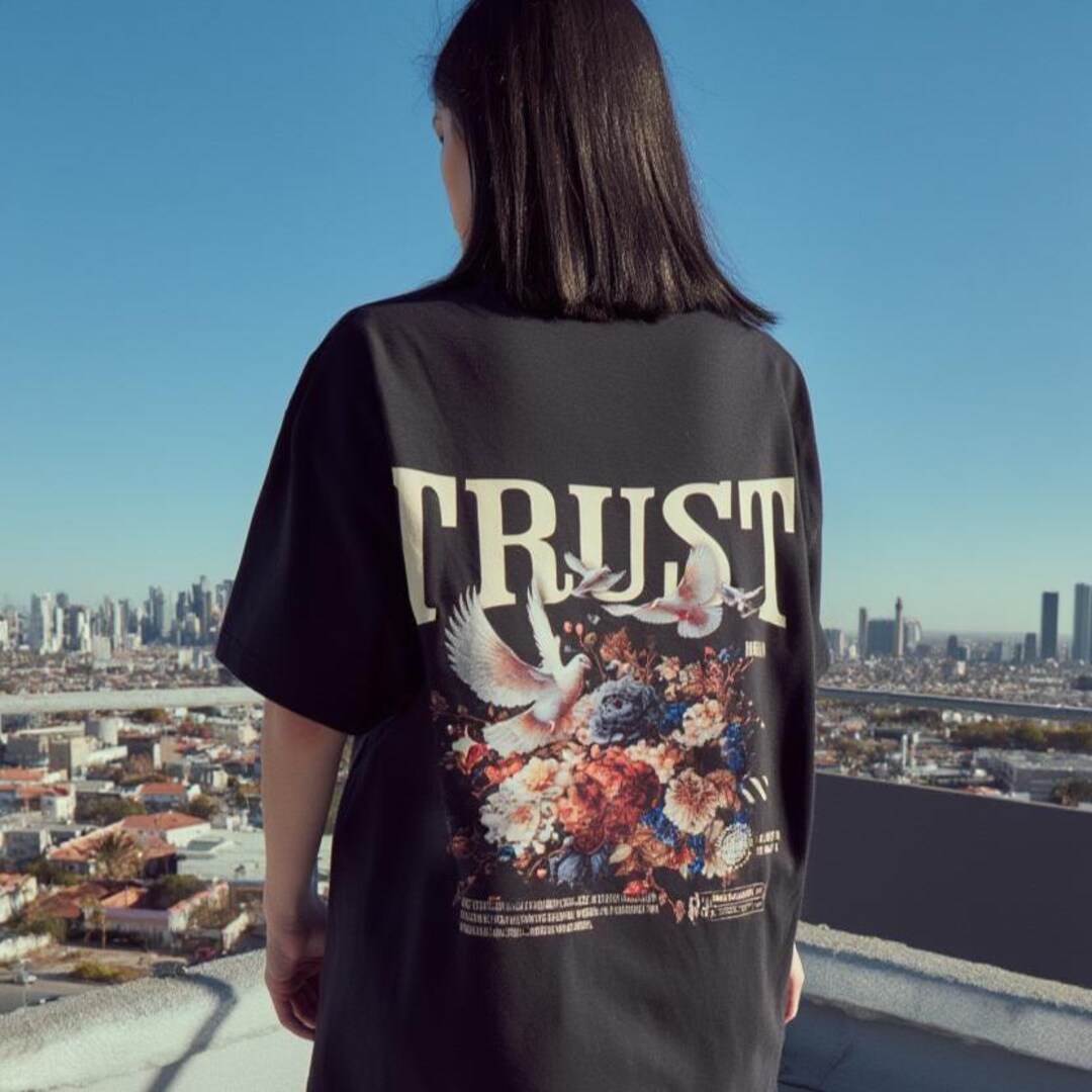 Trust the Unseen | Baroque Doves & Floral Back Print | Unisex Fit ...