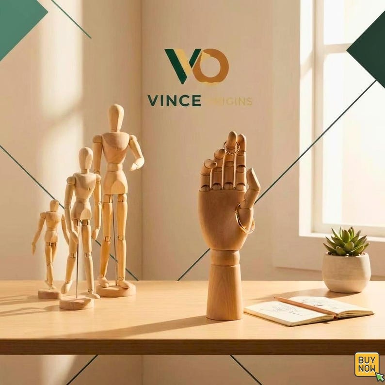 Articulated Wooden Mannequin for Drawing | Flexible Artist Hand & Body ...