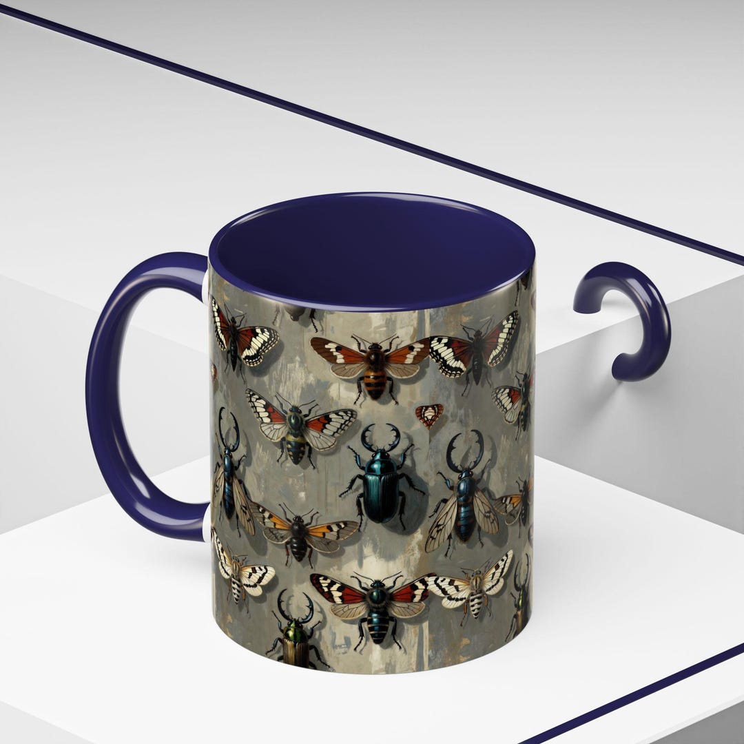 Vintage Insect Illustration Mug | Accent Coffee Mug - Etsy