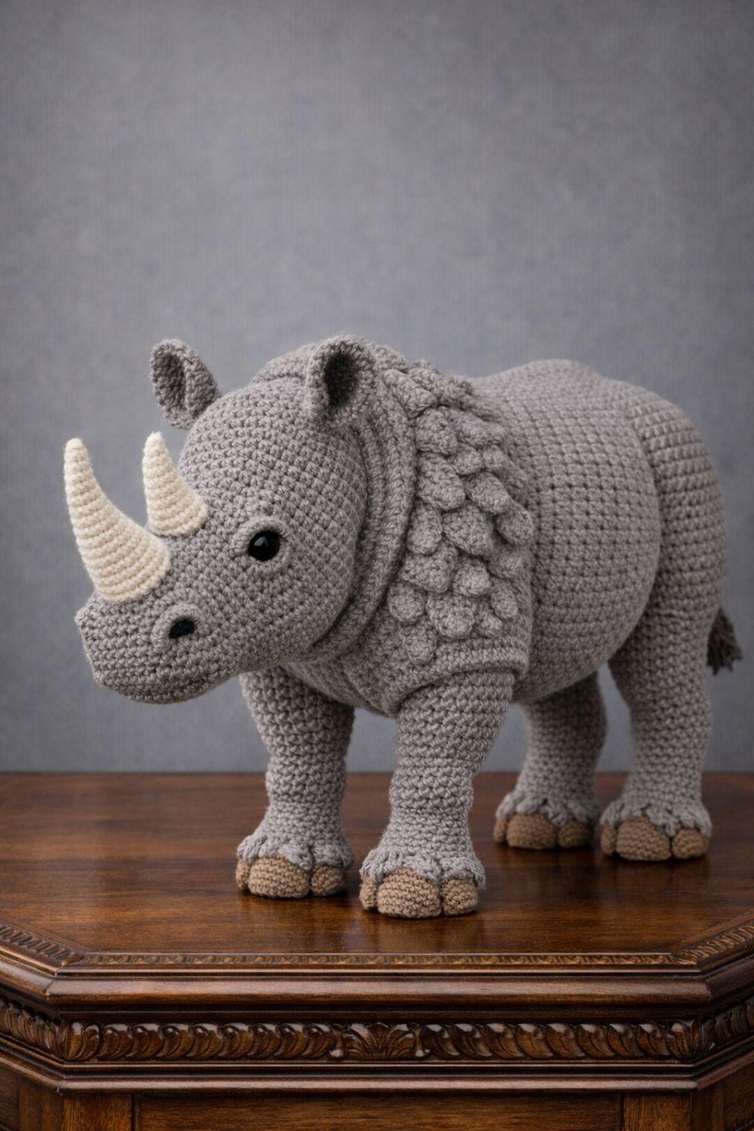 Giant Rhino Amigurumi Crochet Pattern PDF, Realistic Rhinoceros, Large ...