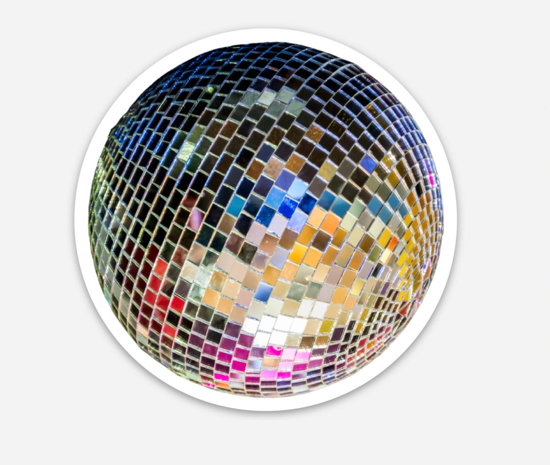 Colorful Disco Ball Mirror Groovy 3 in Sticker - Etsy