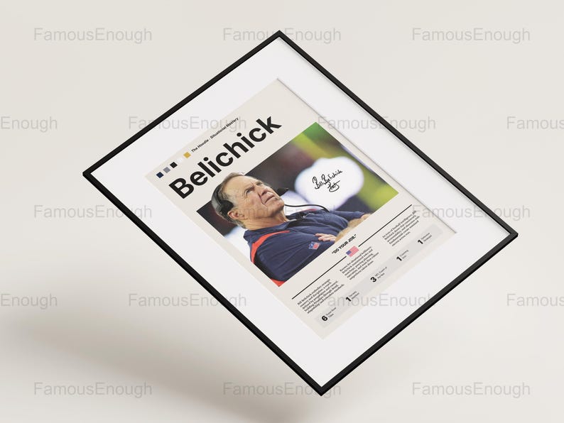 Bill Belichick Poster Digital Download | NFL Coach Wall Art | Football ...