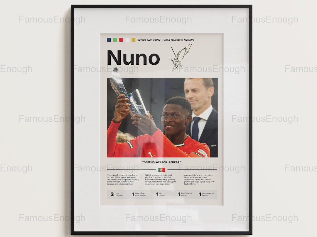 Nuno Mendes Poster Digital Download | Portugal Left-back Wall Art ...