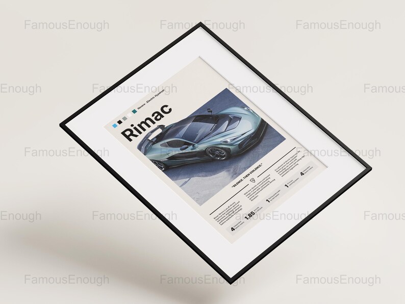 Rimac Nevera Electric Hypercar Poster | Futuristic Garage Art (digital ...