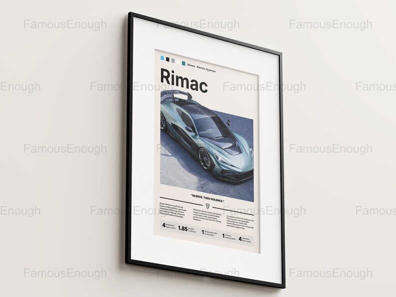Rimac Nevera Electric Hypercar Poster | Futuristic Garage Art (digital ...