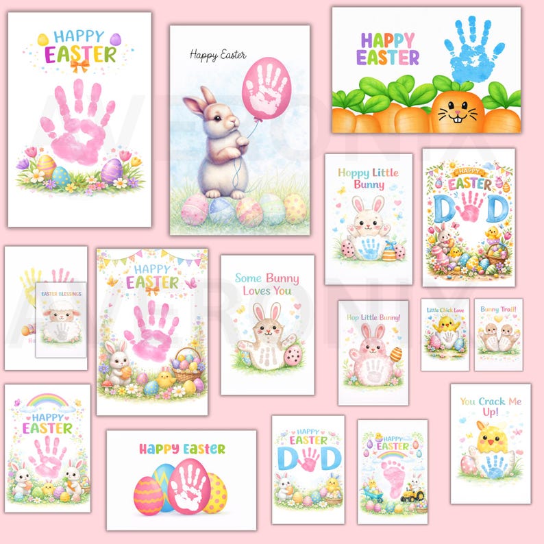 Easter Footprint Craft, Easter Handprint Art Bundle, Handprint Art, DIY ...