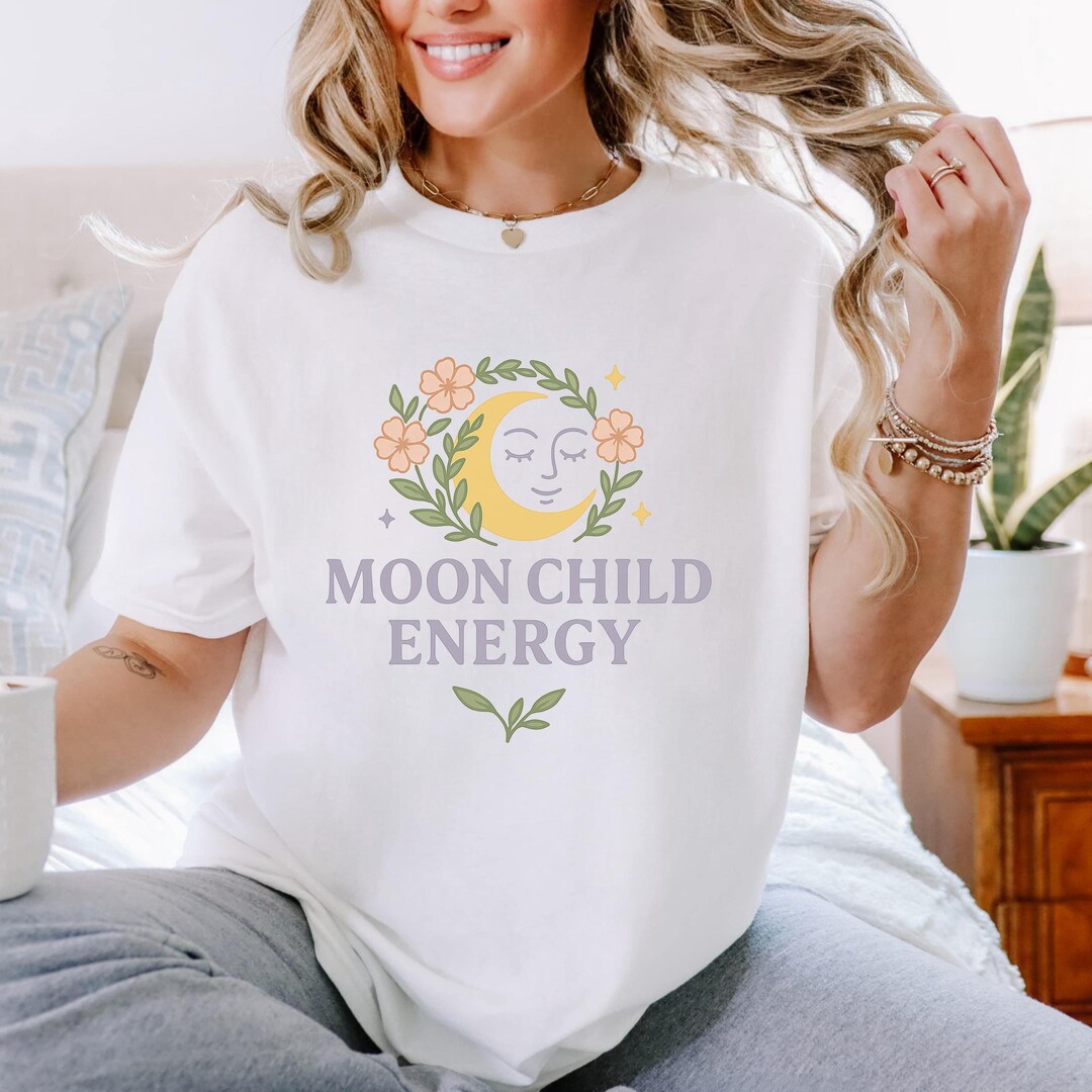 Moon Child Energy Lunar Phase Shirt Crisp Vector Moon Tee Gift for ...