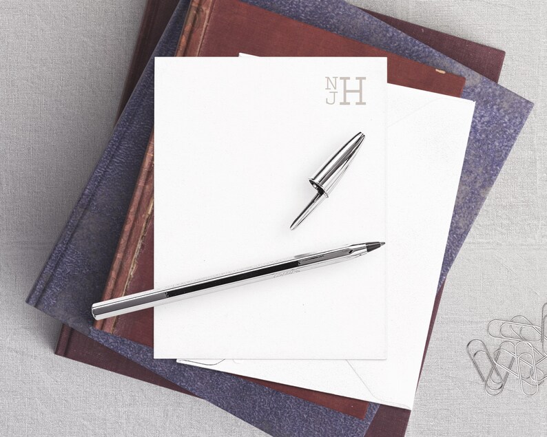 Monogrammed Stationery. Personalized Note Card Set. Unique | Etsy