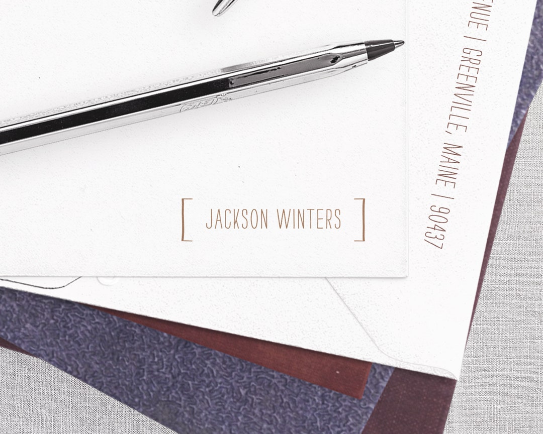 Professional Stationery. Personalized Note Card Set for Men. Unique ...