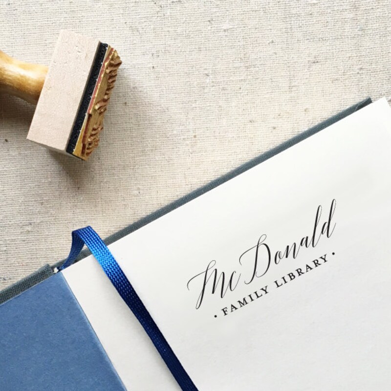 Library Stamp - Etsy