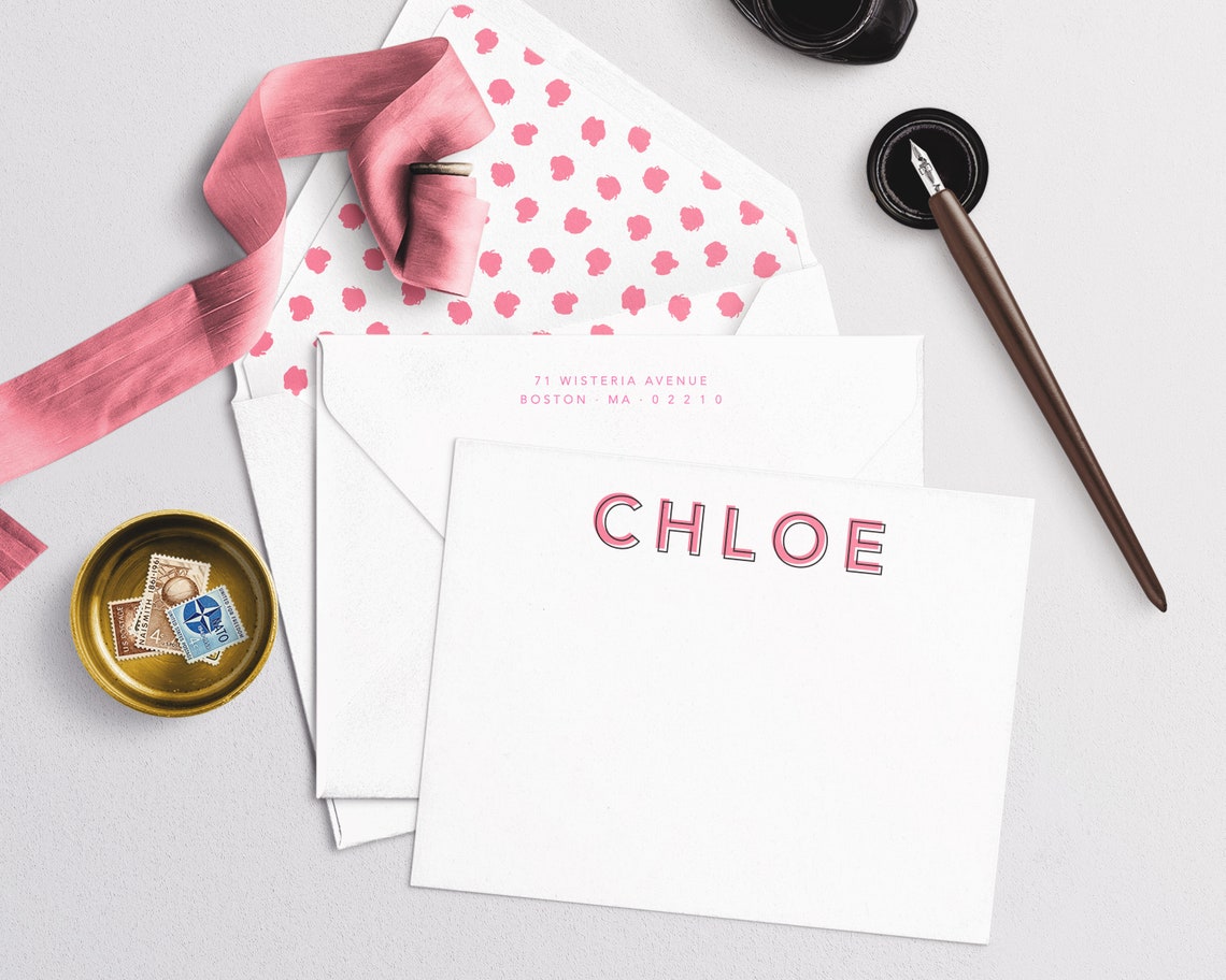 Notecard Set for Kids. Personalized Stationery Set. Kids | Etsy