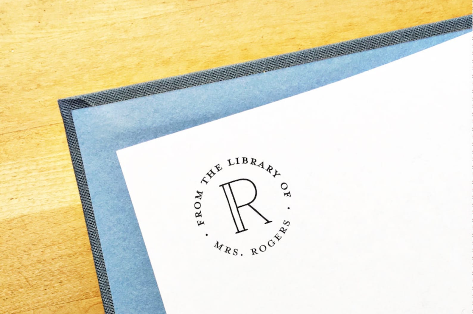 Monogram Book Stamp. Teacher Gift. Custom Bookplate Stamp. - Etsy