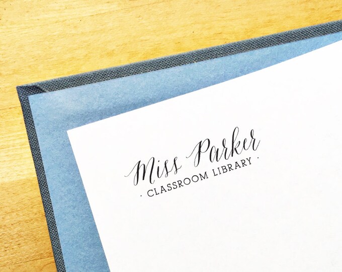Classroom Library Stamp. Gift for Teacher. Personalized Library ...