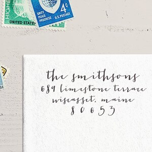 Custom Calligraphy Return Address Stamp - Personalized Address Stamp ...