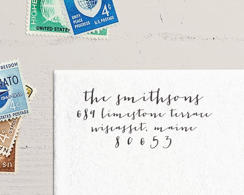 Custom Calligraphy Return Address Stamp Personalized Address - Etsy