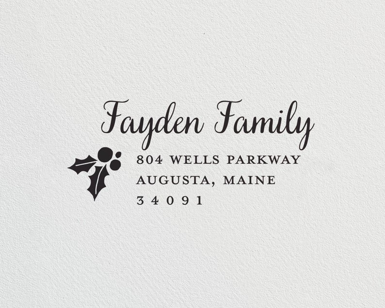 Holiday Address Stamp. Christmas Card Stamp. Family Holiday - Etsy
