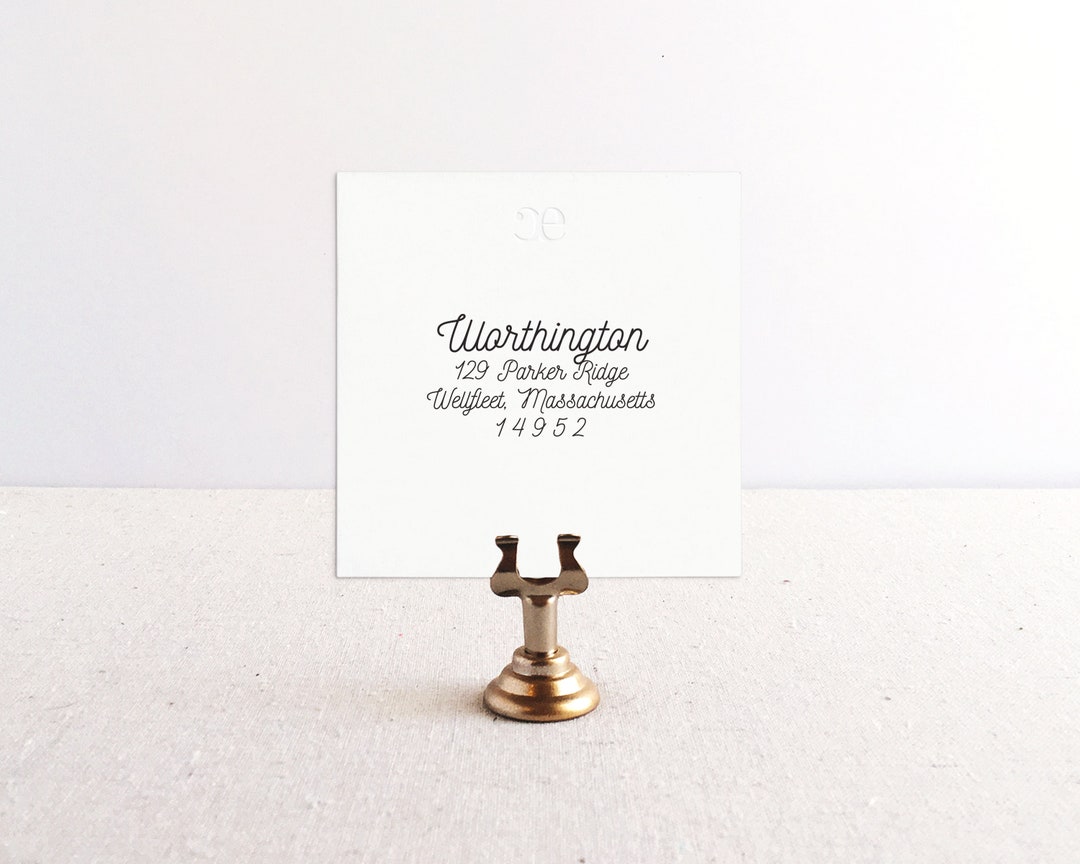 Return Address Stamp. Simple Script Wooden Address Stamp. Personalized ...