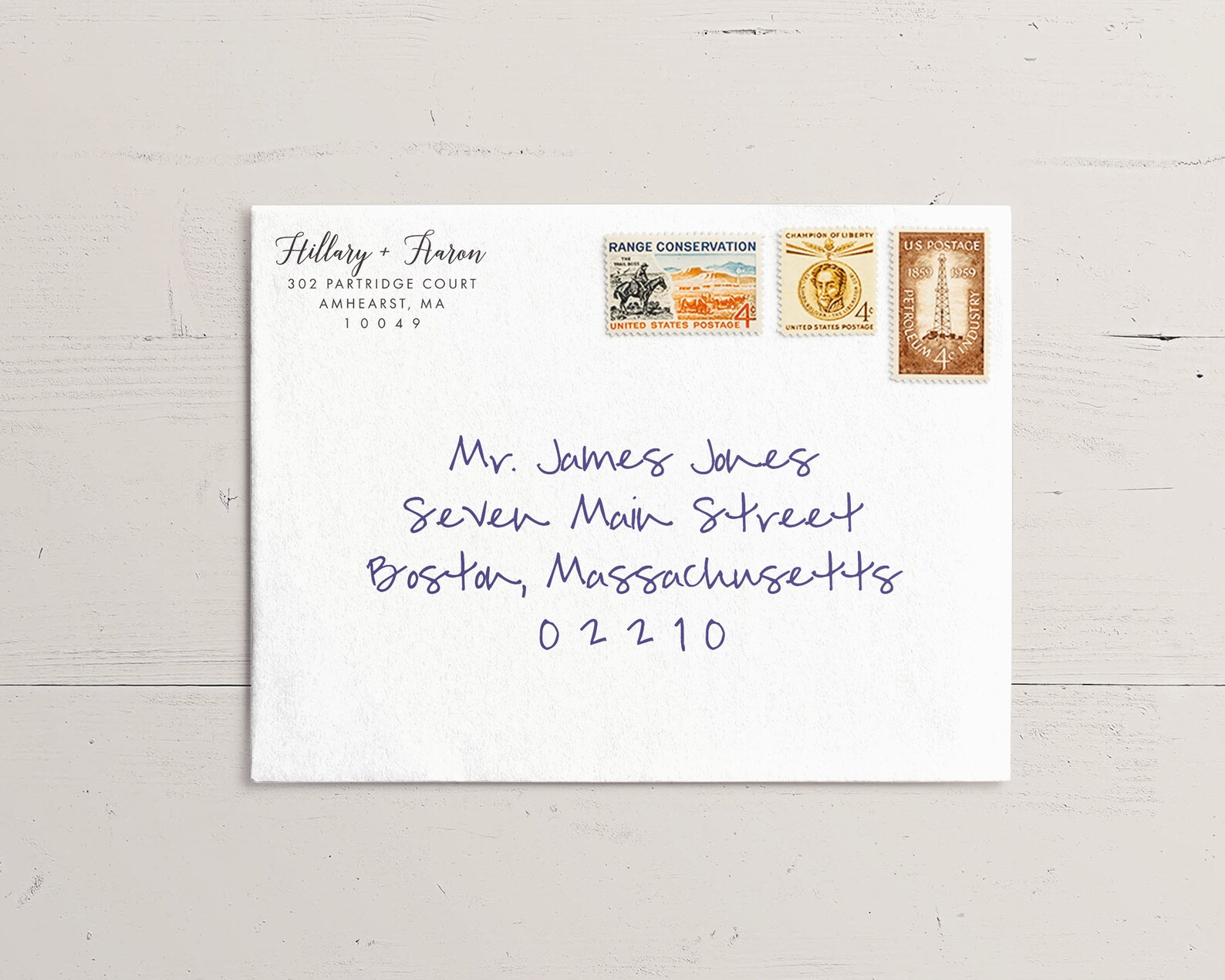 Two Names Mail Stamp. Self Ink Stamp. Custom Return Address | Etsy