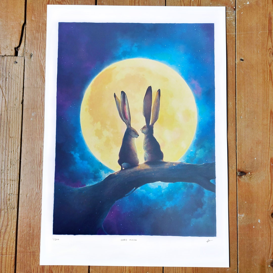 Hare Moon – Illustration Limited Edition Print - Etsy