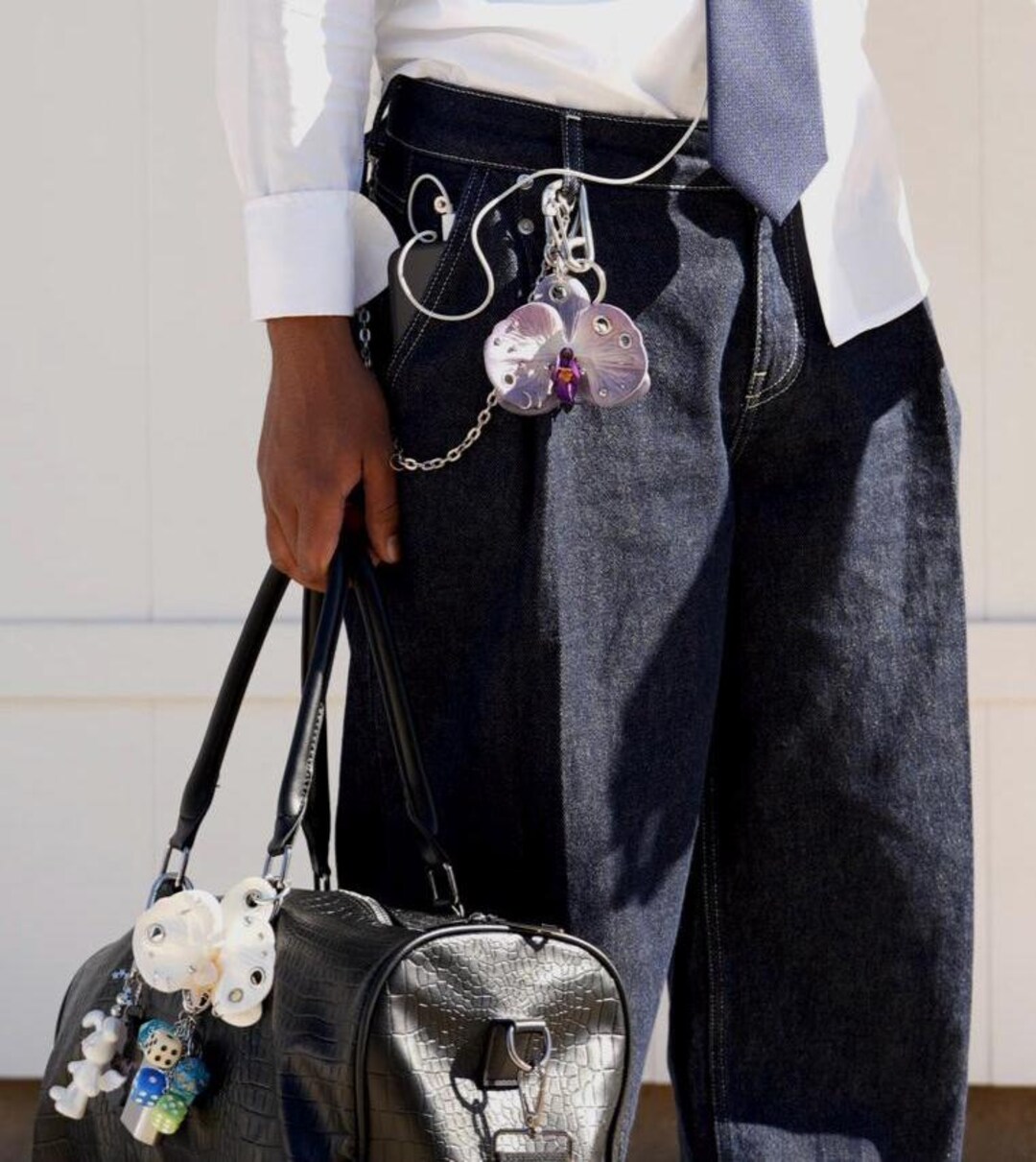 Pierced Flower Keychain – Punk Aesthetic Key Chain for Bags, Keys, and ...