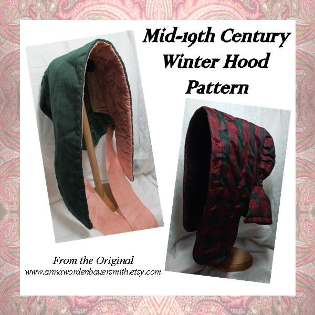 Lappet Style Quilted Winter Hood Pattern - Ca 1840-1860s - Electronic ...