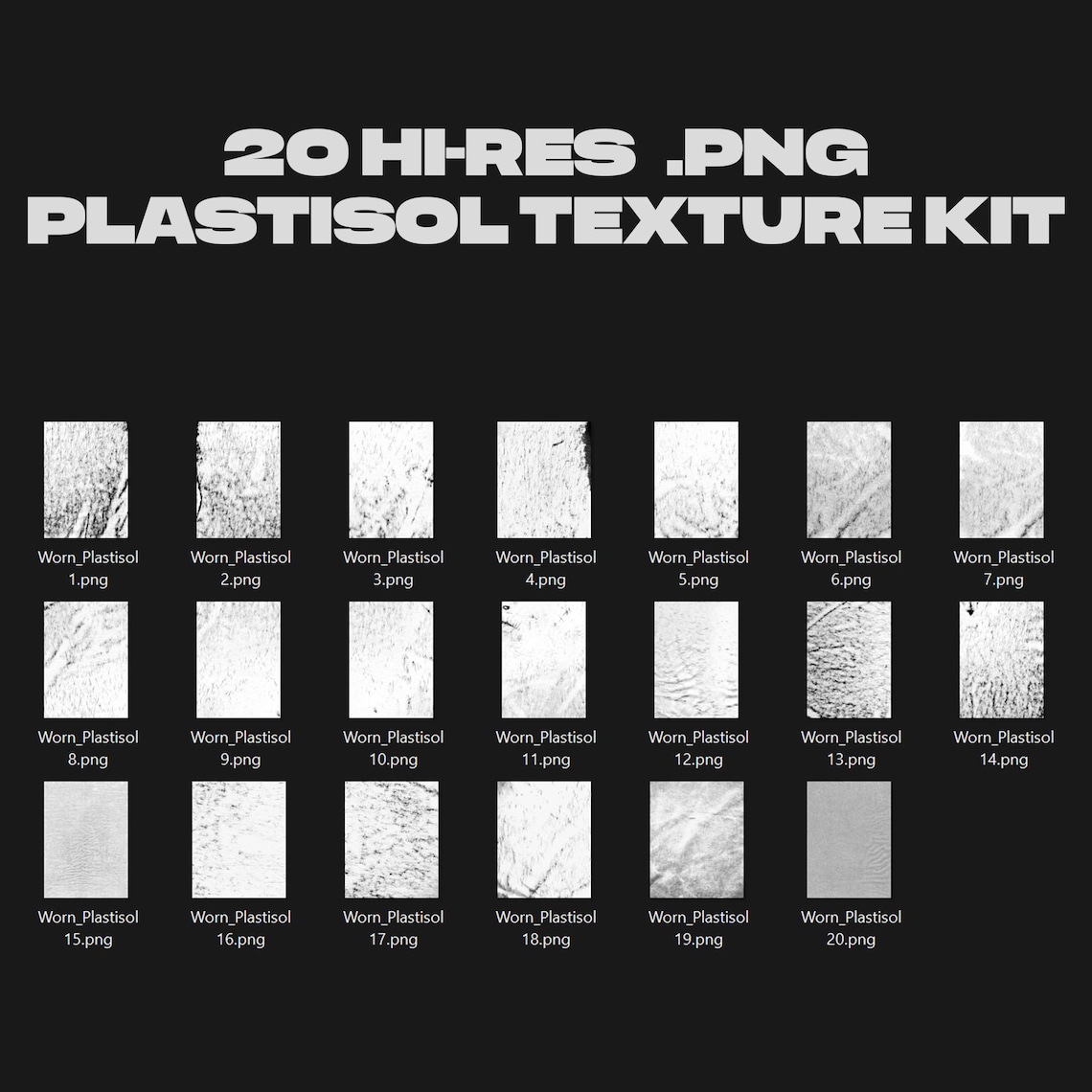 Plastisol Texture Kit for Photoshop | 20 Cracked PNG Overlays | Vintage ...