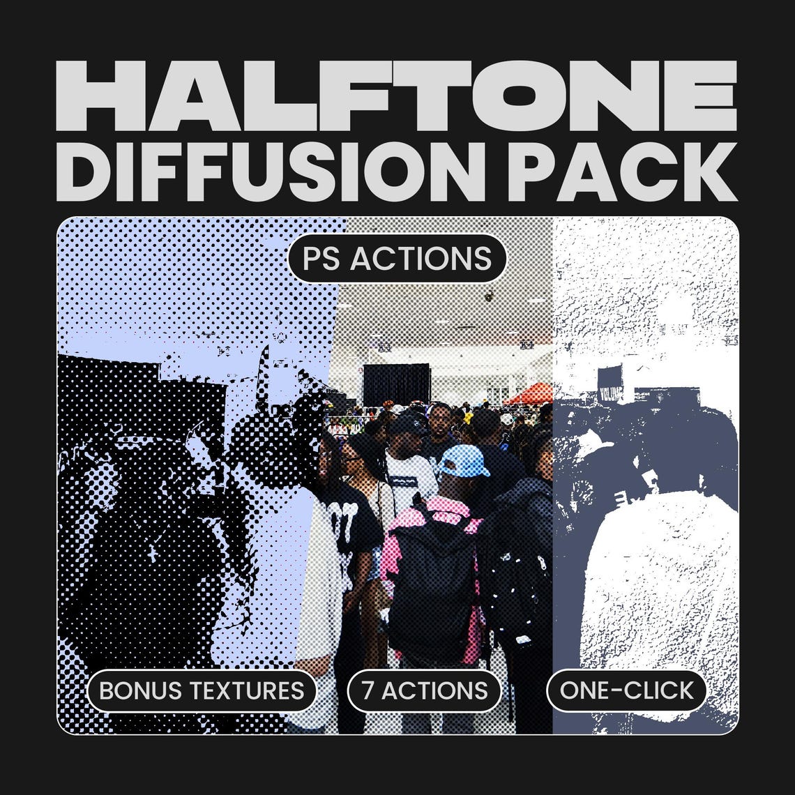Halftone Photoshop Action Pack | Retro Vintage Photo Effect | Halftone ...
