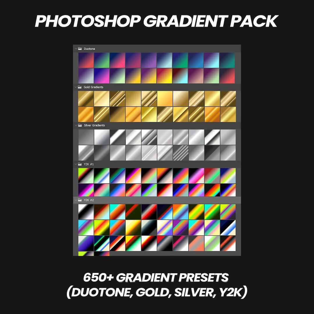 650+ High-resolution Photoshop Gradient Presets (.GRD File), Instant ...