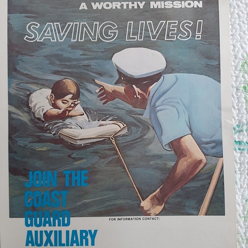 Vintage USCG US Coast Guard Recruiting Military WW2 Poster - Etsy