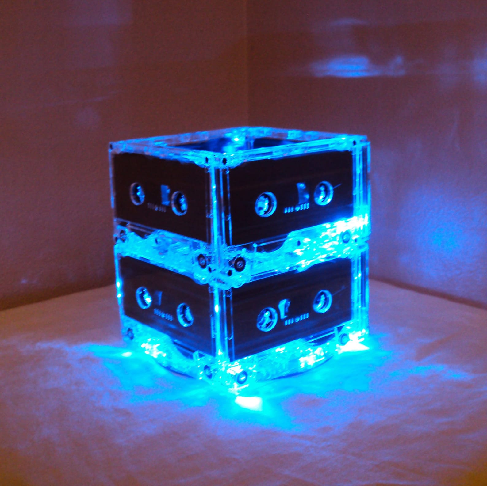 Set of 10 Blue Mixtape Cassette Tape Lighted Wedding Table Centerpieces ...