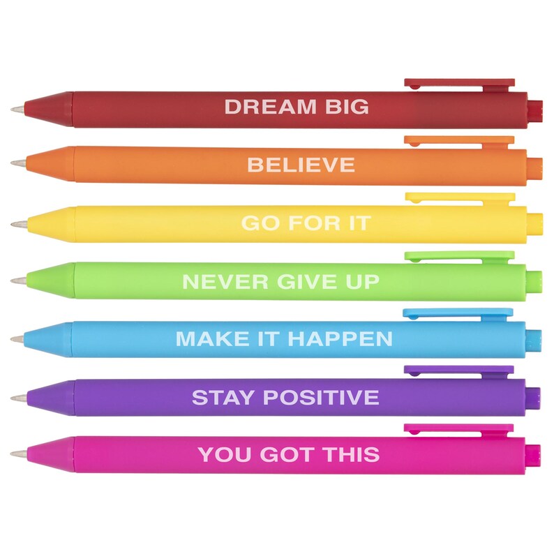 Motivational Inspirational Encourage Pen Set Retractable Happy Positive ...