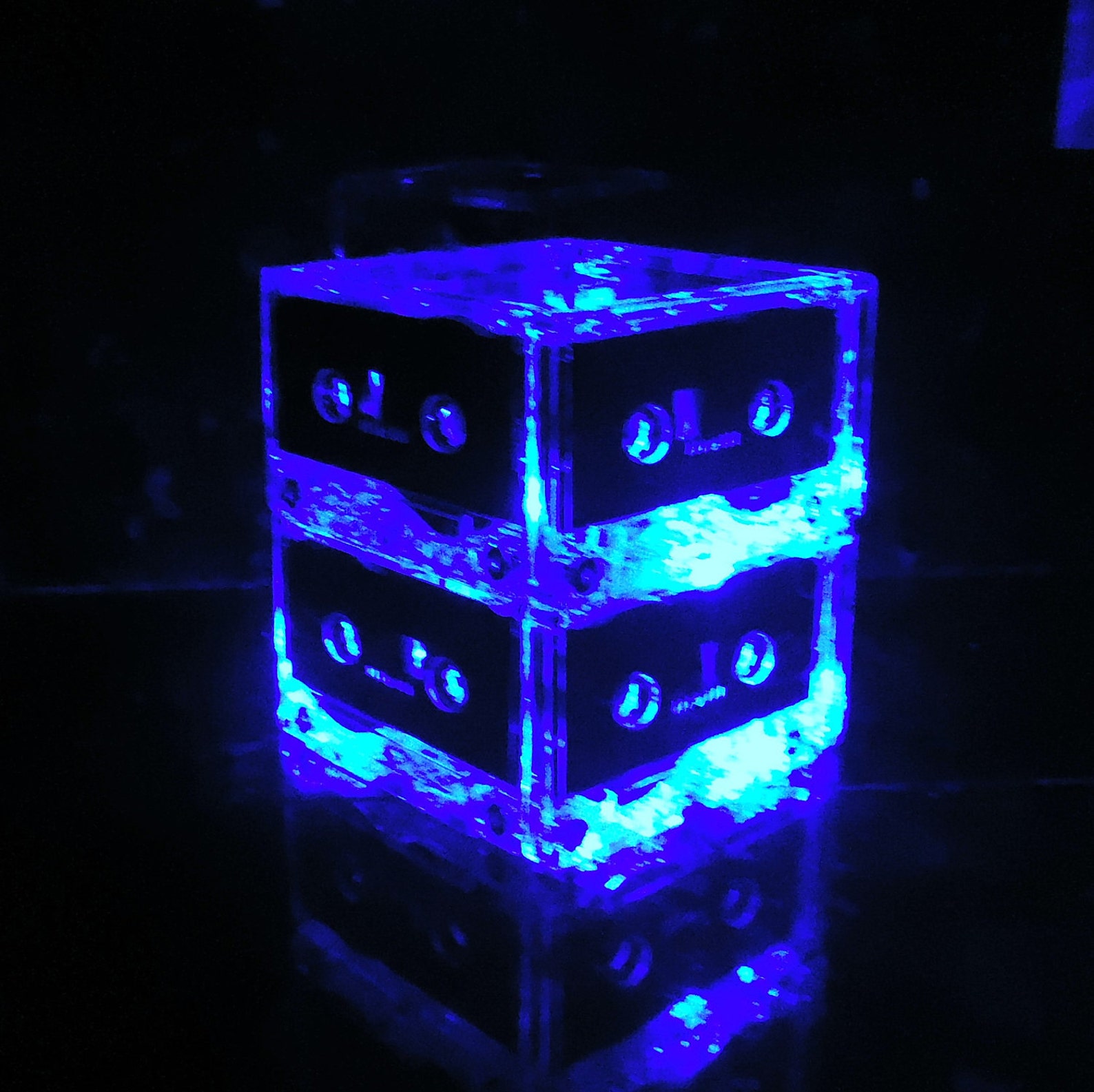 Set of 10 Blue Mixtape Cassette Tape Lighted Wedding Table Centerpieces ...