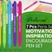 7pcs Motivational Inspirational Encouraging Pen Set Retractable Happy ...
