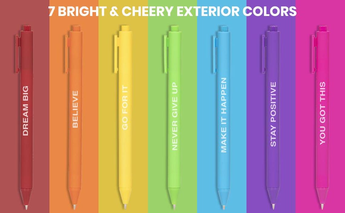 Motivational Inspirational Encourage Pen Set Retractable Happy Positive ...