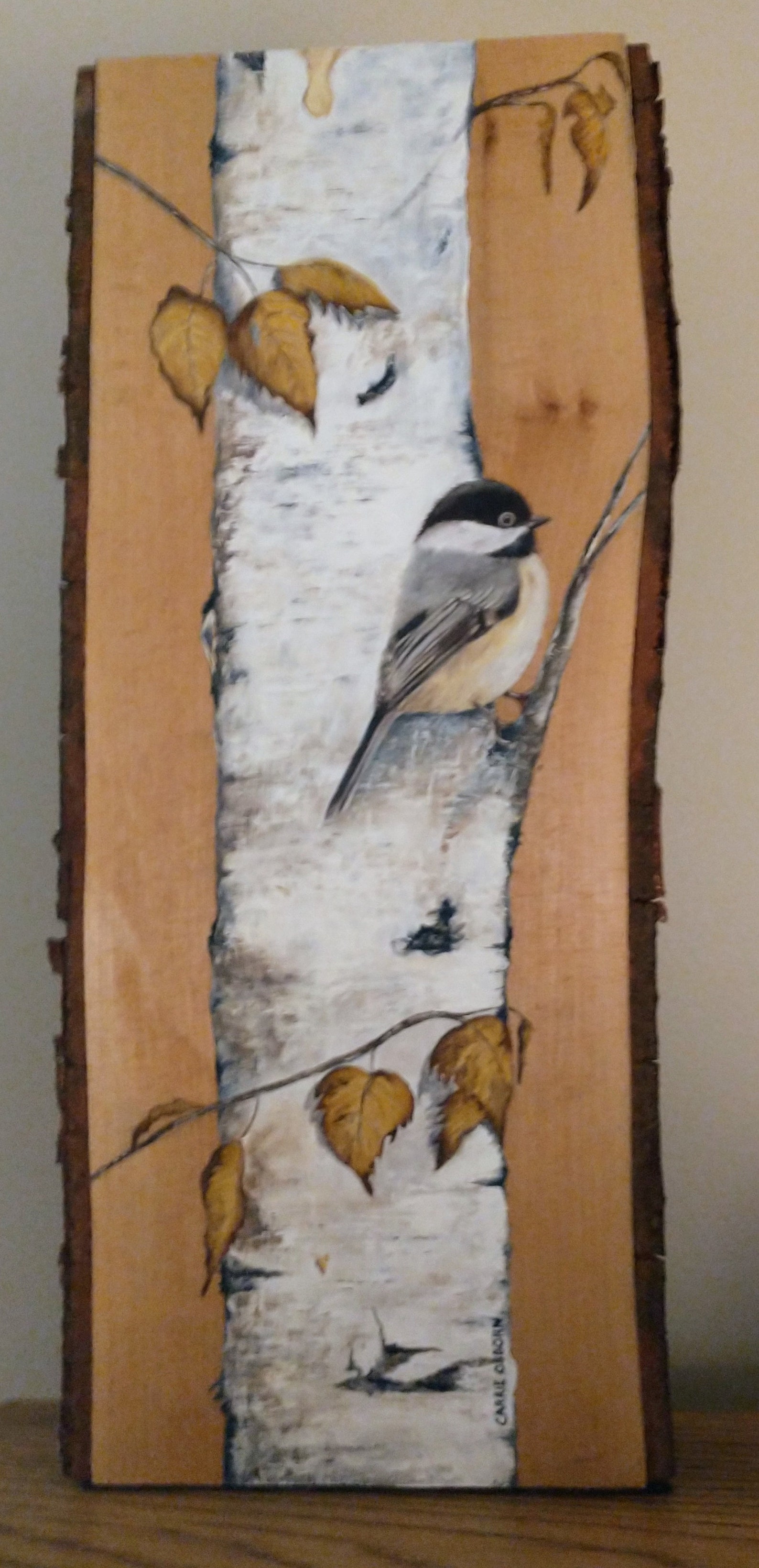 Chickadee on a Birch Tree Oil Painting - Etsy