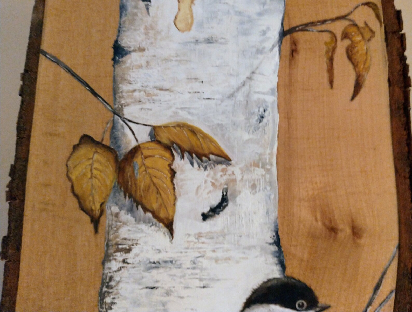 Chickadee on a Birch Tree Oil Painting - Etsy