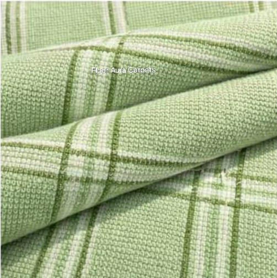 Luxury Modern Green Check Area Rug Elegant Green Checked Living Room ...