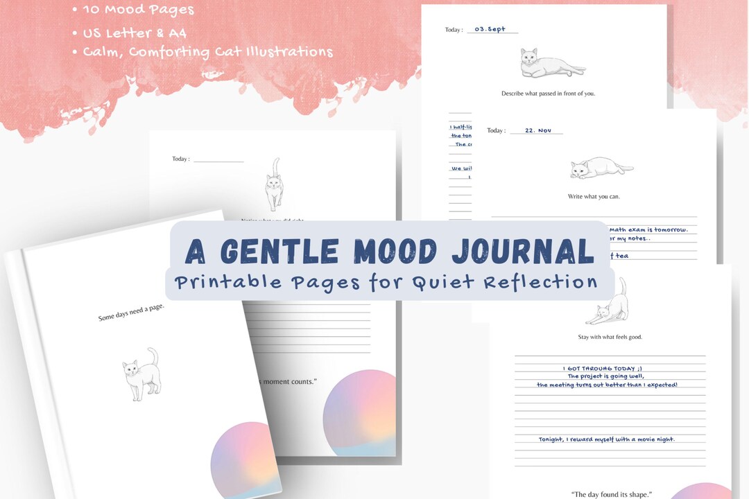 A Gentle Mood Journal - Printable Mood Pages for Quiet Reflection ...