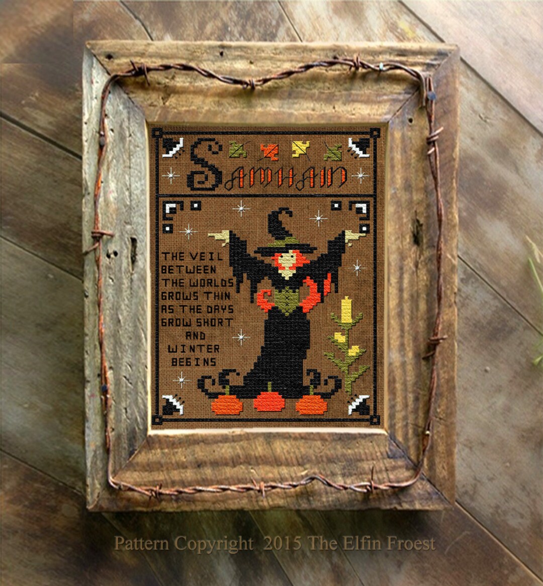 Samhain Witch Cross Stitch Pattern Pagan Halloween, Wiccan Sabbat ...
